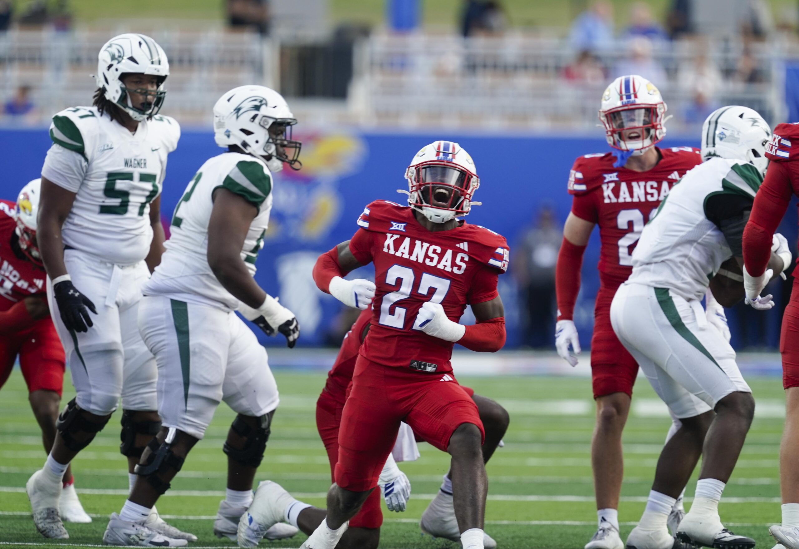 KU takes care of business in 46-7 victory over Wagner | News, Sports ...